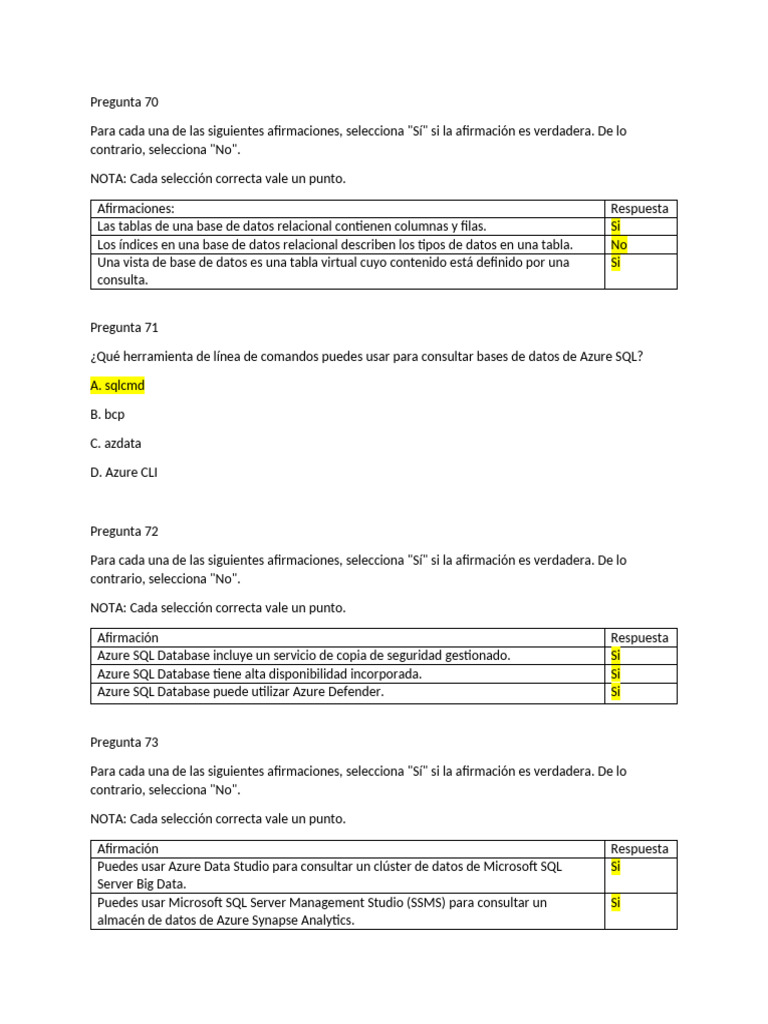 Pregunta 70 | PDF | Microsoft Azure | SQL