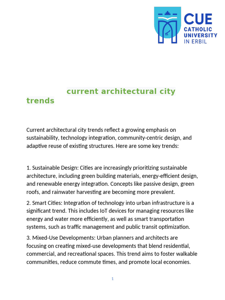 Current Architectural City Trends | PDF | Natural Environment ...
