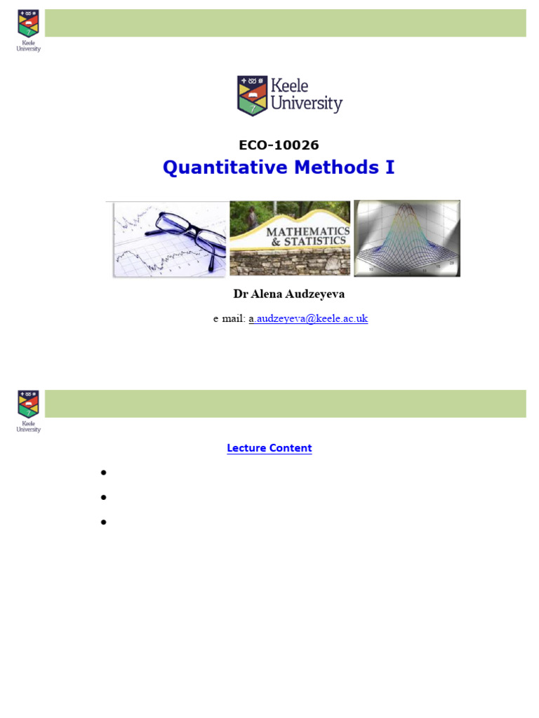 Lecture 2 Basic Maths | PDF | Multiplication | Equations