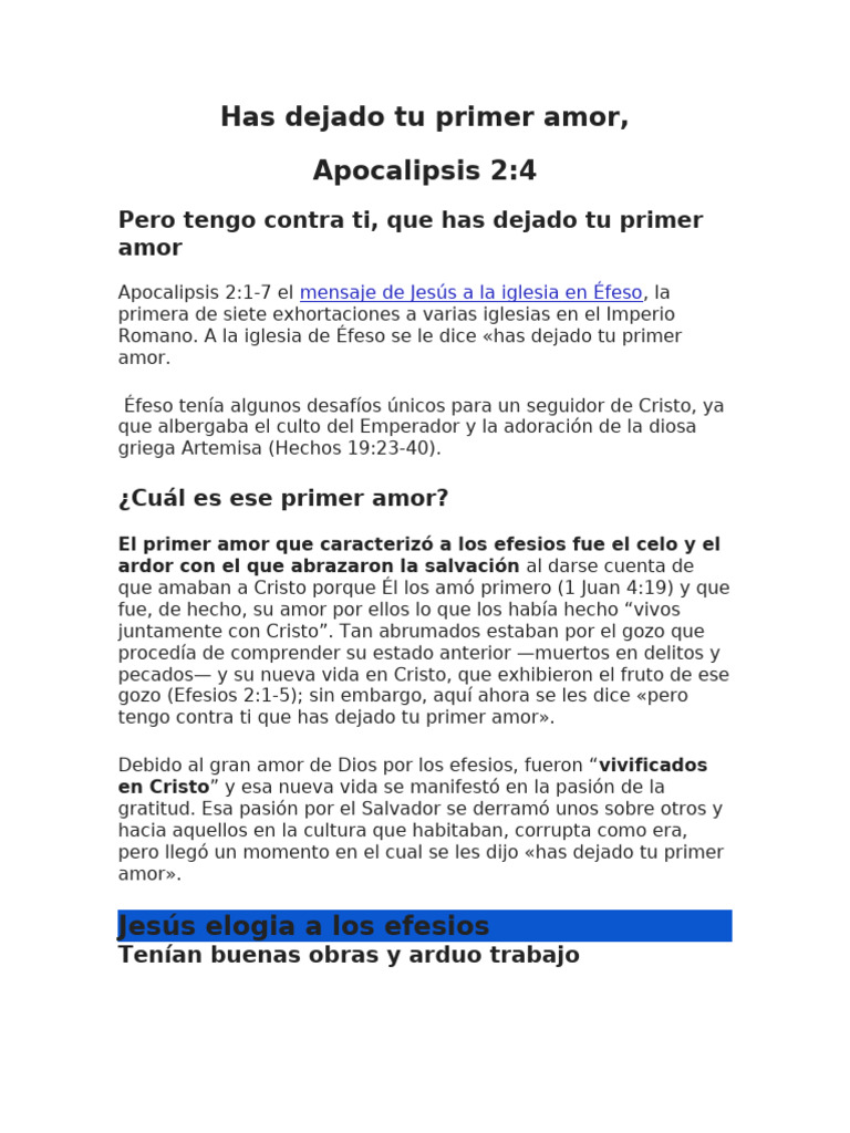 Reavivando el Primer Amor en Cristo | PDF | Amor | Cristo (título)