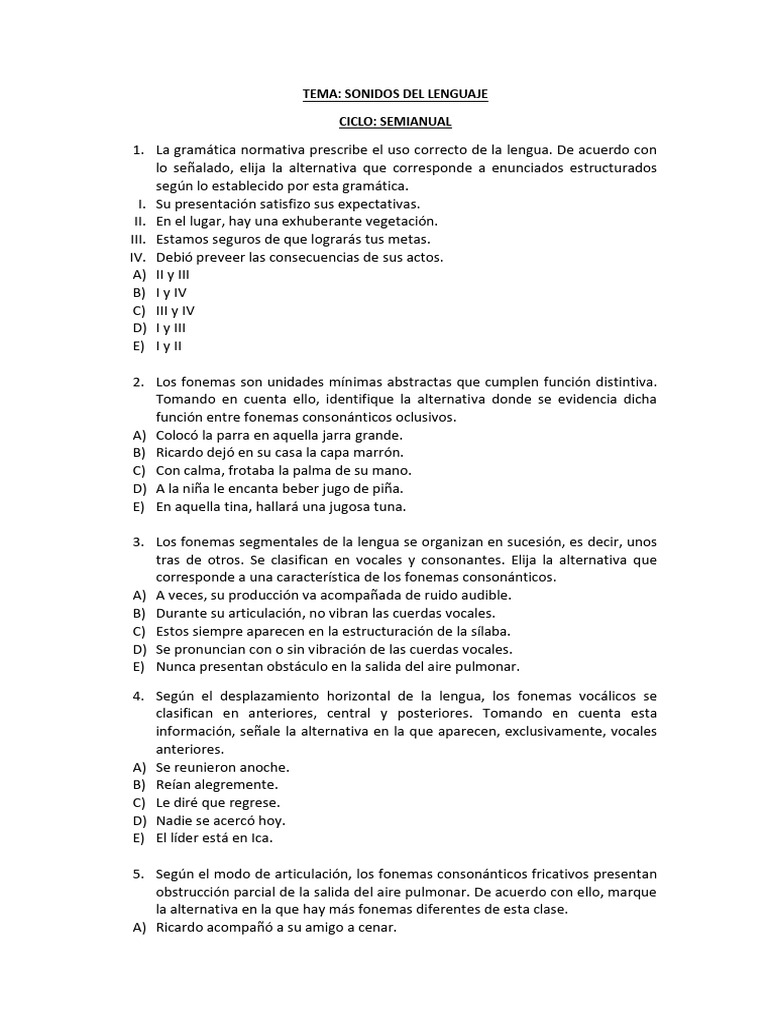 Semana 3 - Sonidos | PDF | Fonema | Lengua española