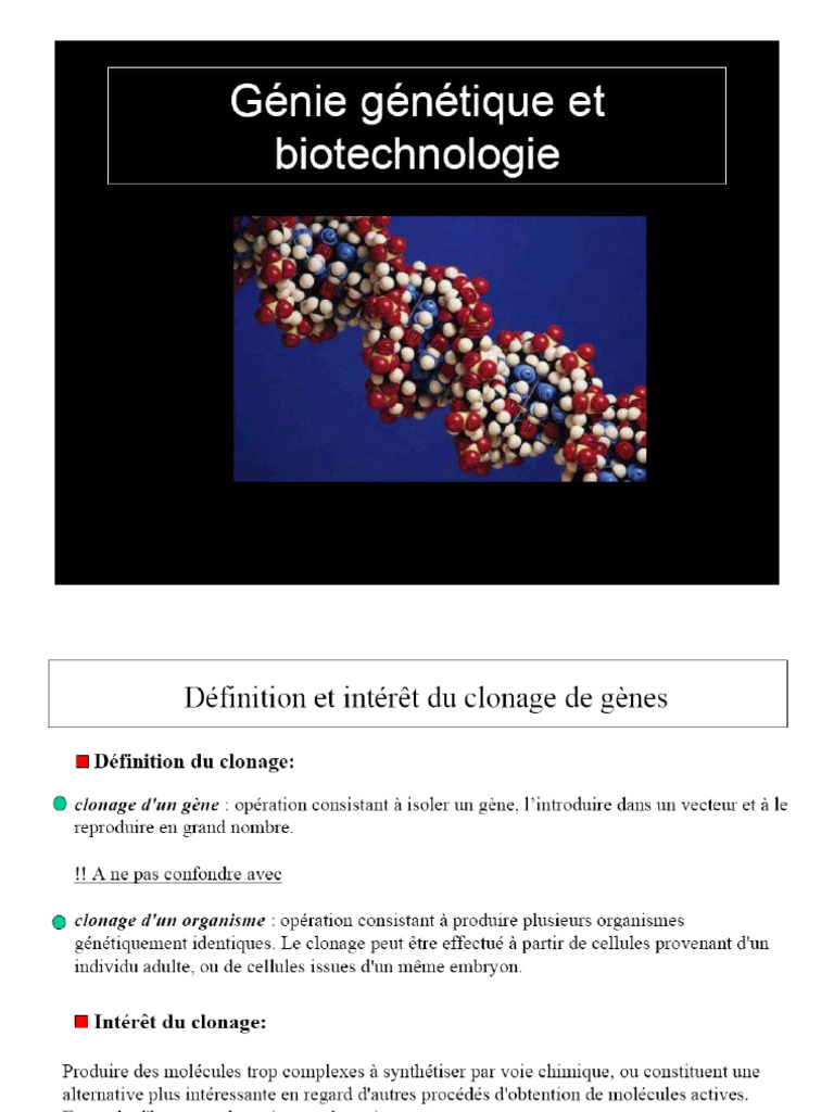 Clonage Dans Les Bact - Ries | PDF | Bactériophage | Cellule (Biologie)