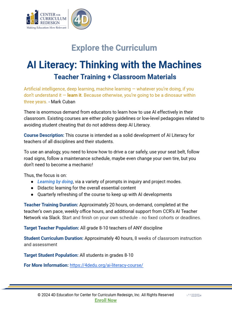 AI Literacy Explore the Curriculum | PDF | Artificial Intelligence ...