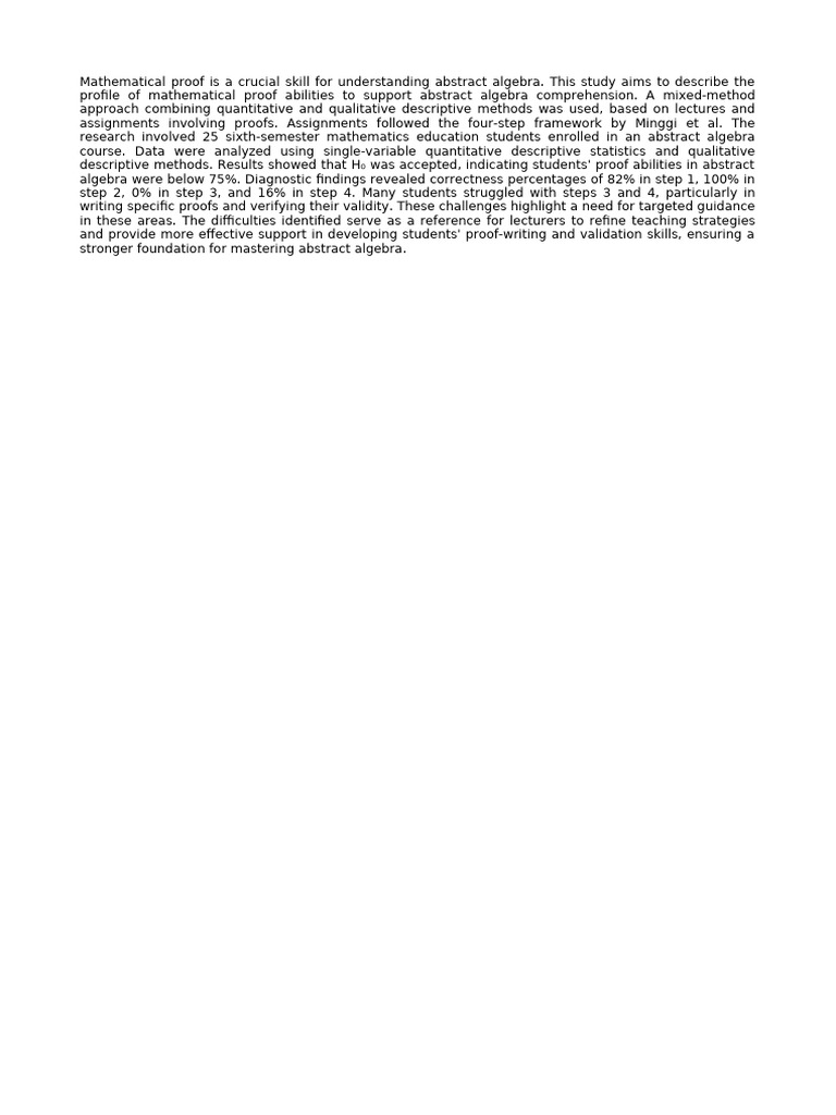 Mathematical Proof Is A Crucial Skill For Understanding Abstract ...