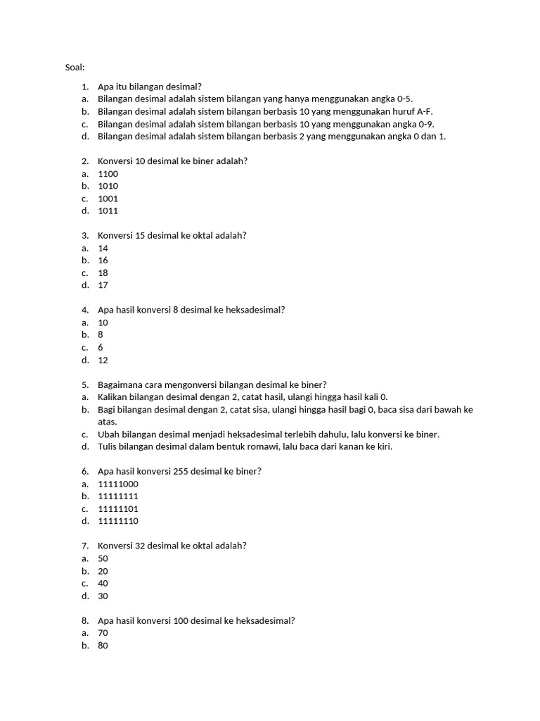 Latihan Soal2 Ke Dua Kelas IX | PDF