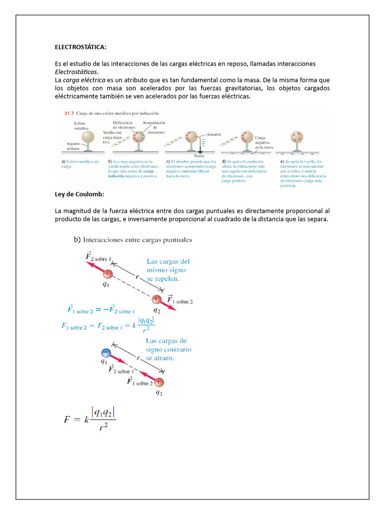 Unidad 1 | PDF | Campo eléctrico | Fuerza