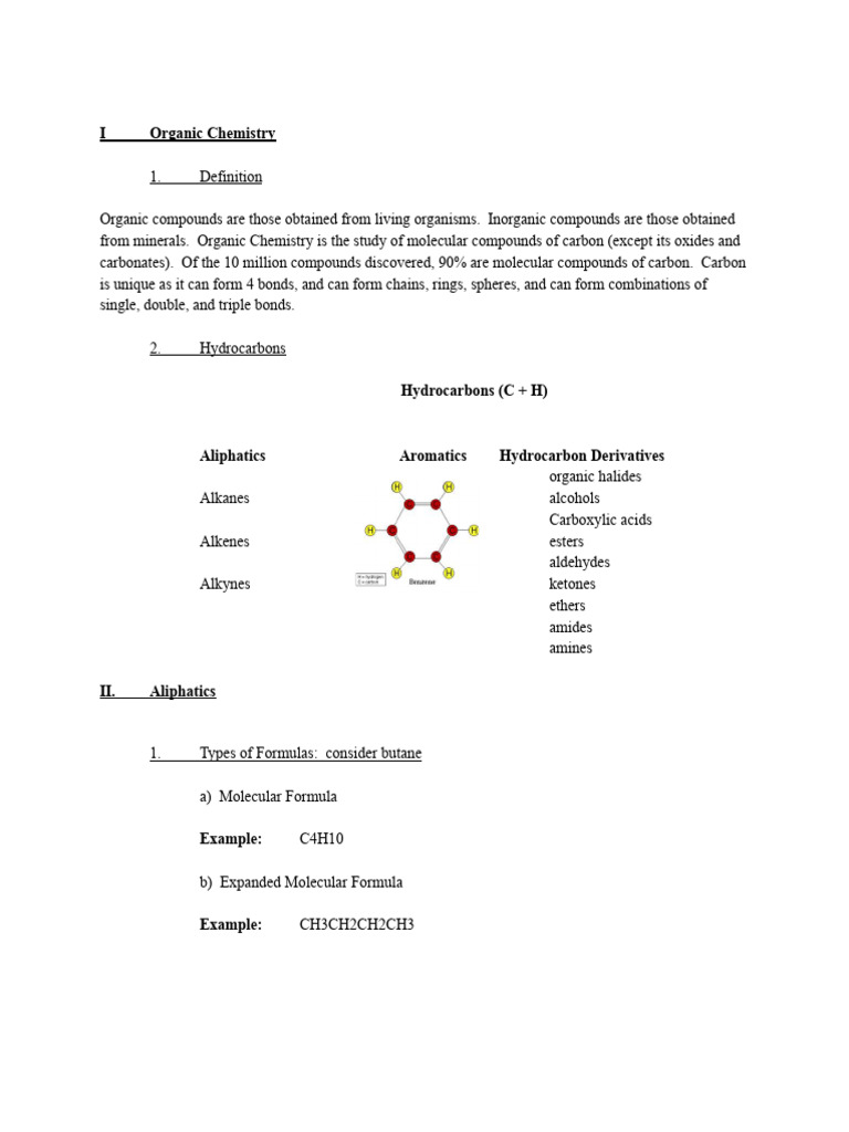 Organic Chemistry Notes | PDF | Alkane | Alkene