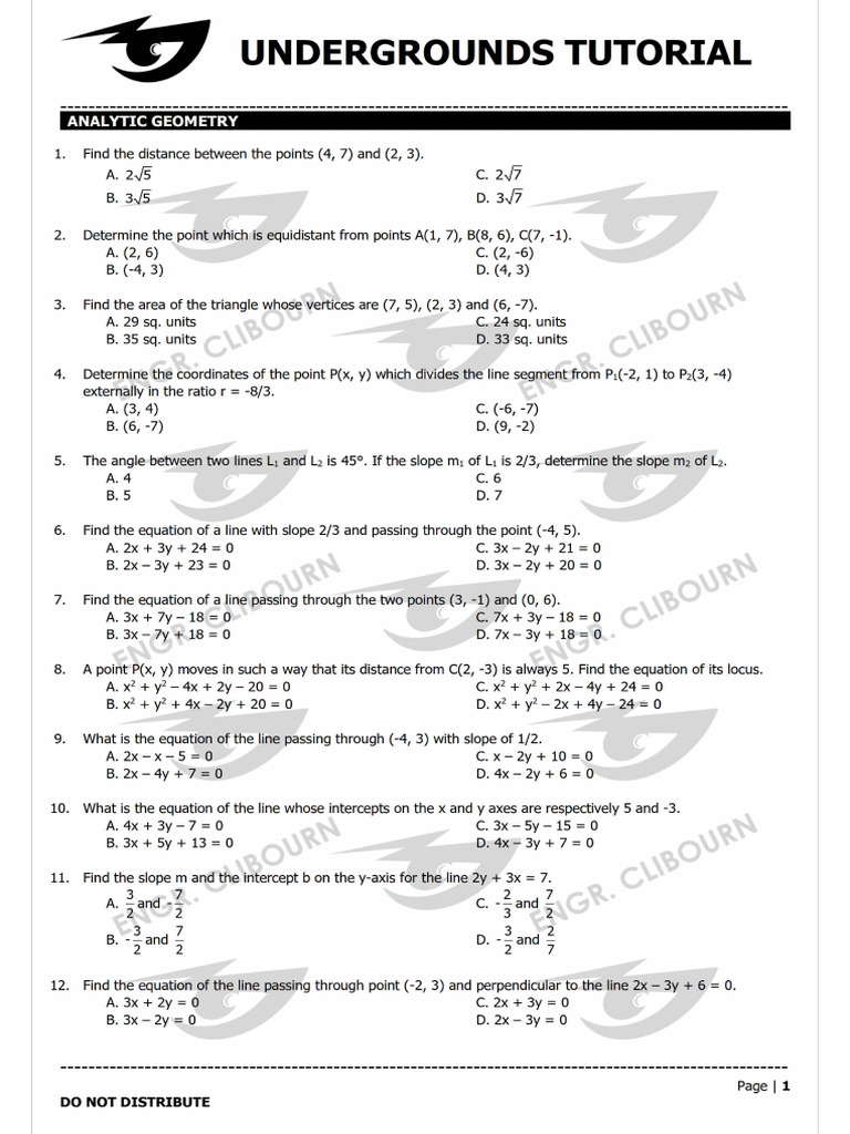 Ee 09 Analytic Geometry | PDF