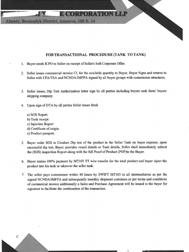 PROCEDURE Tank To Tank | PDF