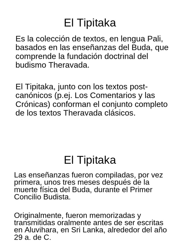 Tipitaka | PDF | Textos Budistas | Escuelas de budismo