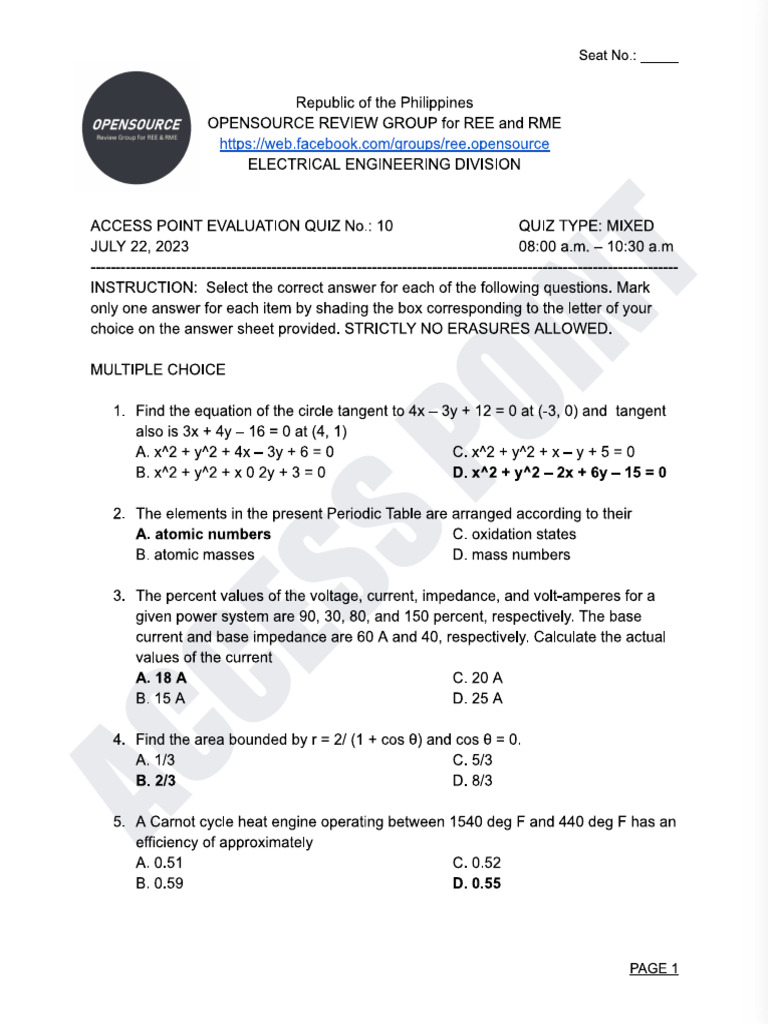ACCESS POINT EVALUATION 10 (Keys) | PDF