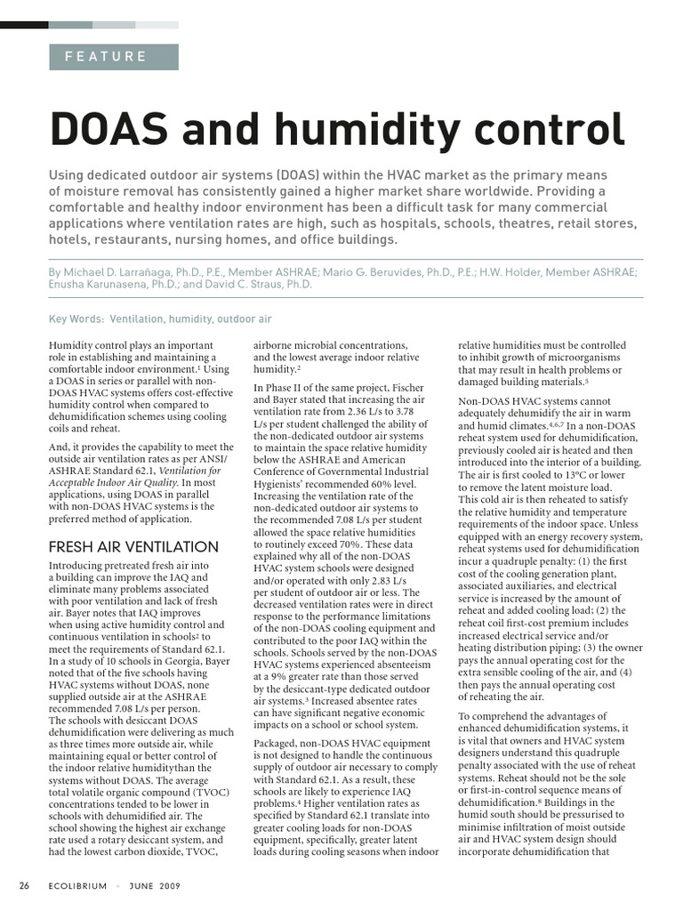 DOAS Benefits for Humidity Control | PDF | Air Conditioning ...