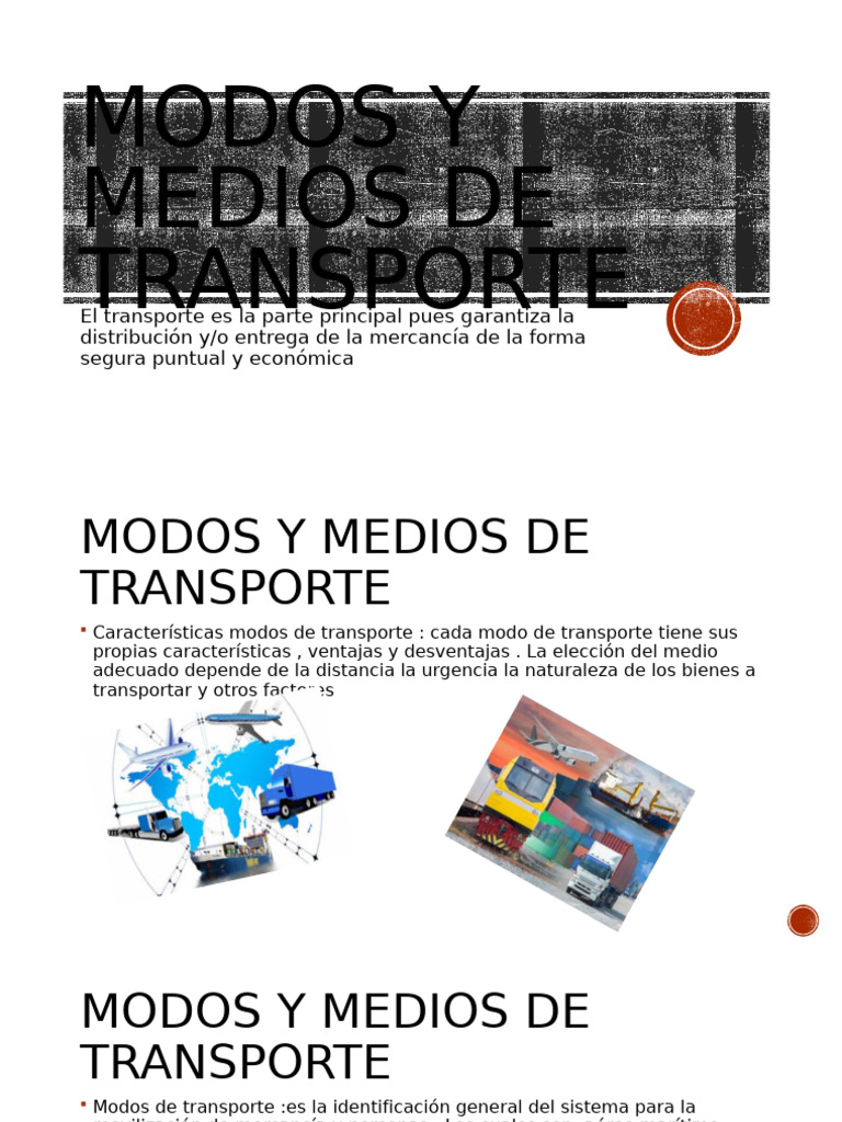 Modos y Medios de Transporte Diapositiva | PDF