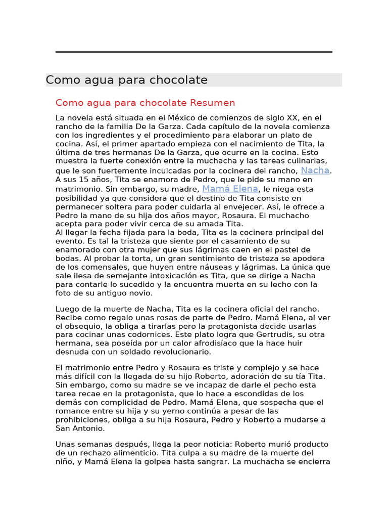 Como Agua para Chocolate | PDF