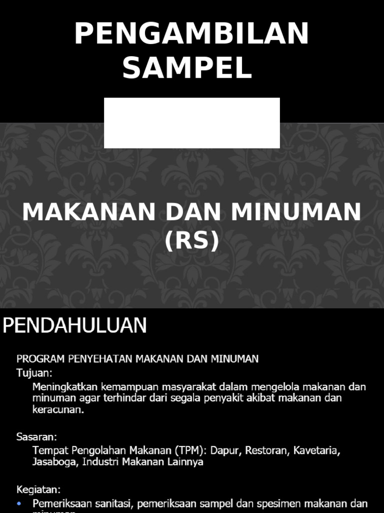 3pemeriksaan Sampel Makanan Dan Minuman | PDF