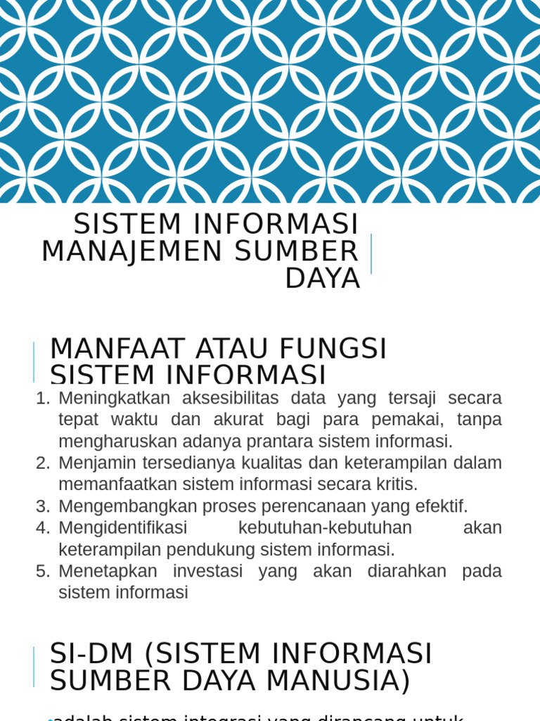 Manfaat Sistem Informasi SDM | PDF