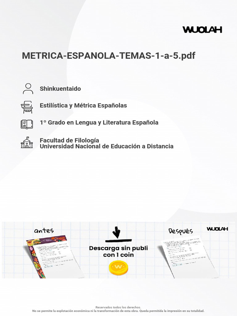 Métrica Española: Conceptos Clave | PDF | Metro (poesía) | Rima