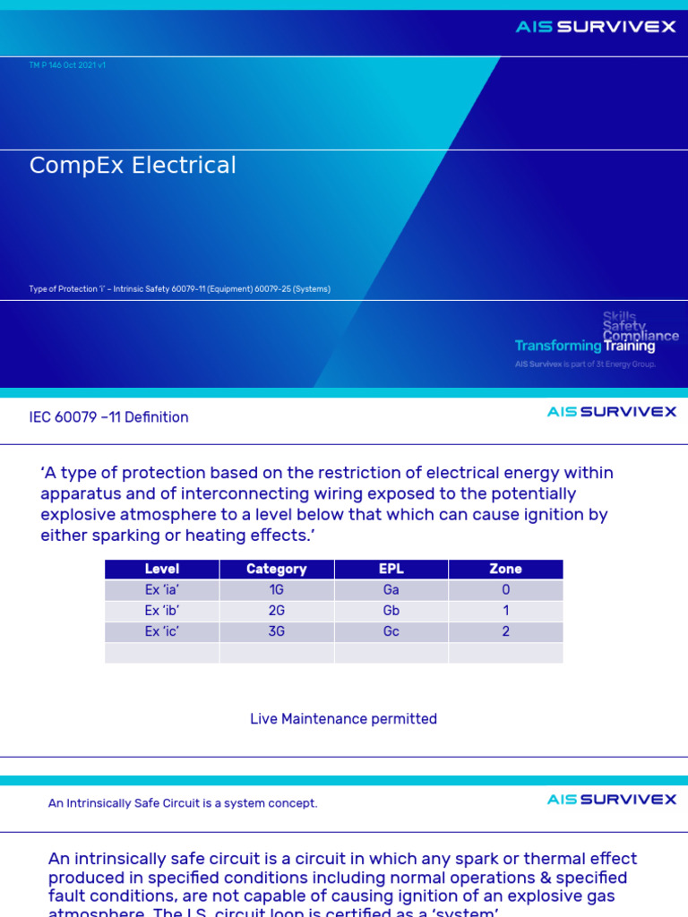TM P 146 - CompEx Electrical - Type of Protection I' - 11 New 12 | PDF | Electromagnetism ...