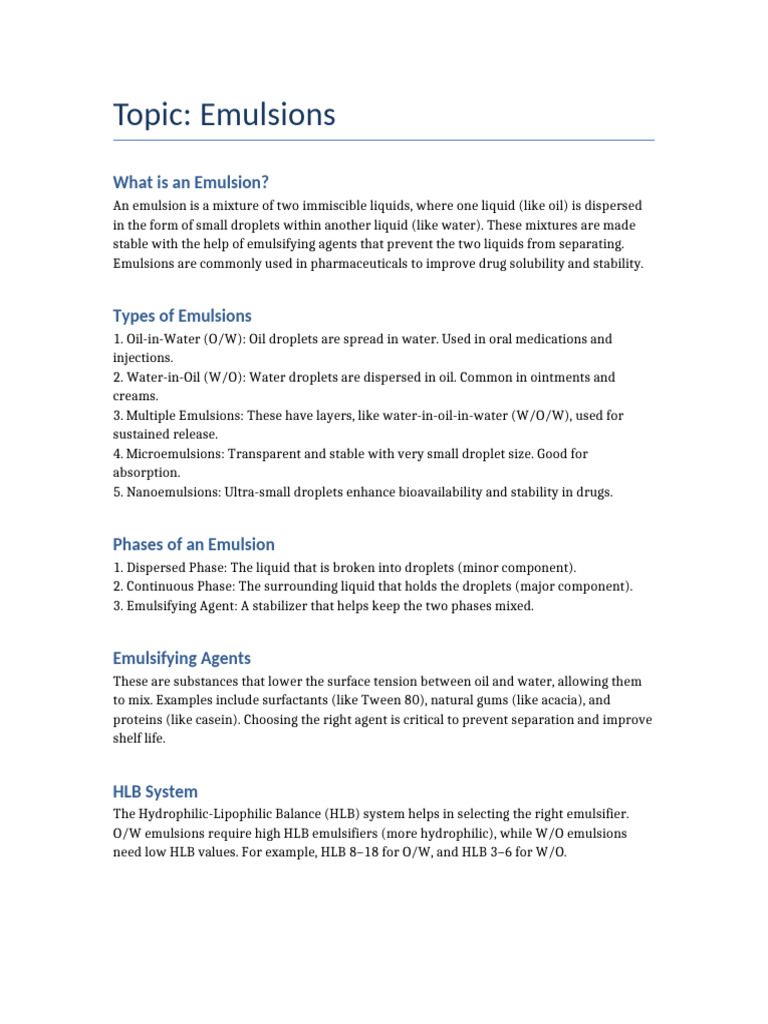 Expanded Emulsions Assignment | PDF | Emulsion | Soft Matter