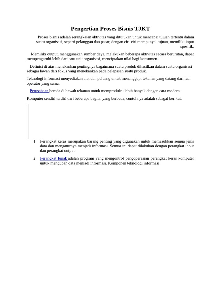 Proses Bisnis di Bidang TJKT | PDF