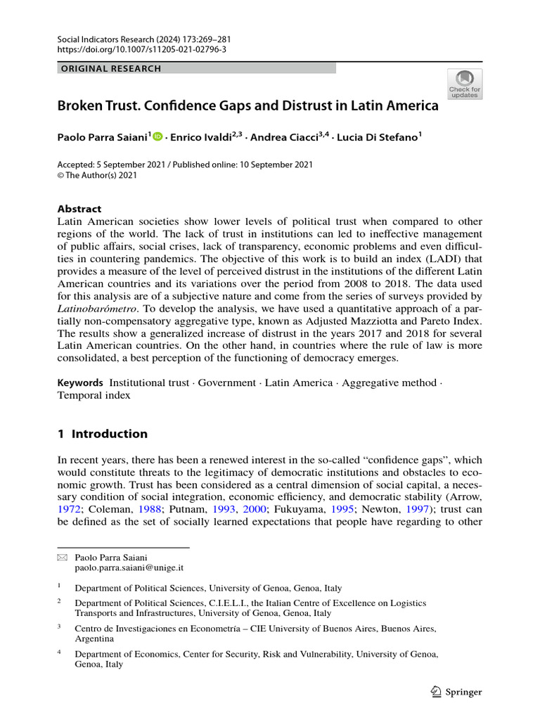 Broken Trust Confidence Gaps and Distrust in Latin AmericaSocial ...