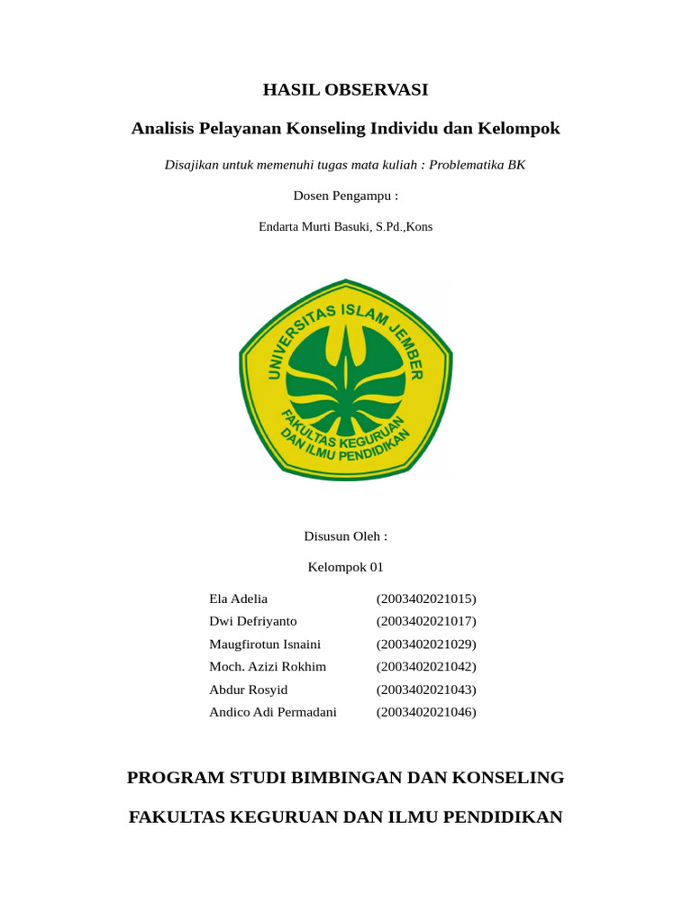 HASIL OBSERVASI Kel1 | PDF
