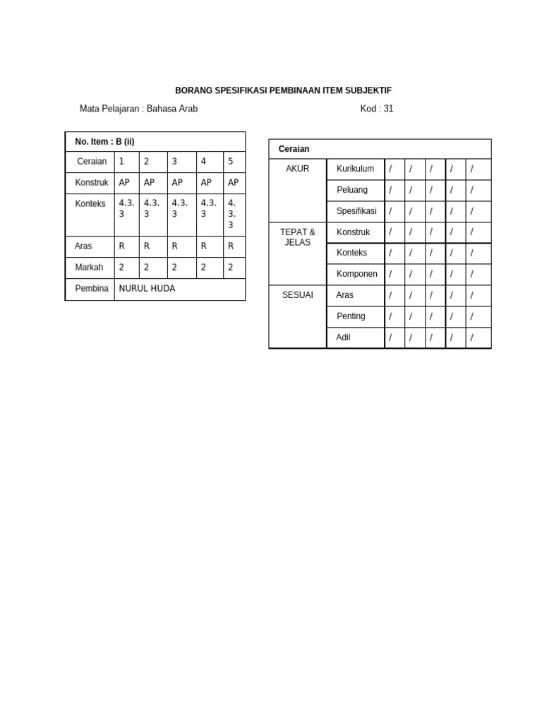 ITEM SUSUN AYAT | PDF