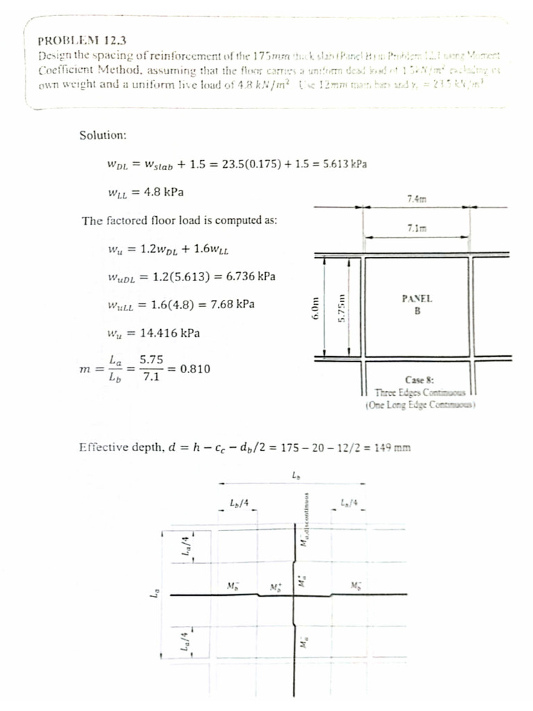 Reviewer Moment Coefficient Two Way Slab | PDF