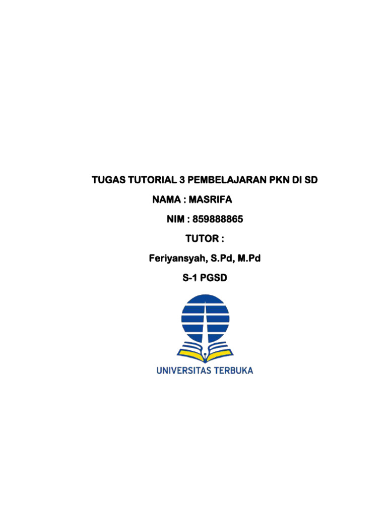 Tugas Tutorial 3 Pembelajaran PKN Di SD | PDF