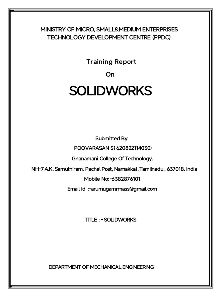 Solidworks - Report - Praveen 2 | PDF | Gear | Mechanical Engineering