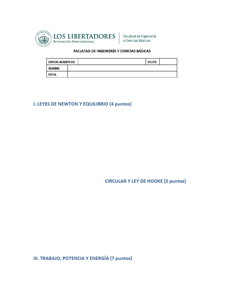 Taller 3 Fisica Mecanica Dinamica Y Energia Mecanica Pdf
