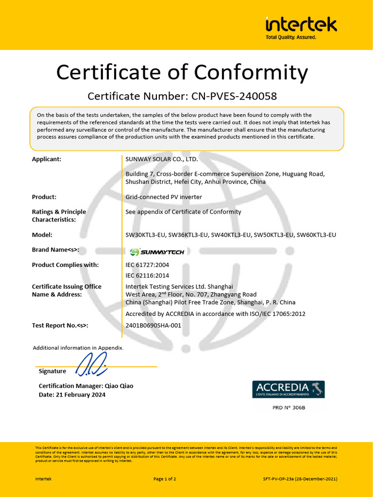 IEC 61727 Compliance for PV Inverters | PDF | Power (Physics ...