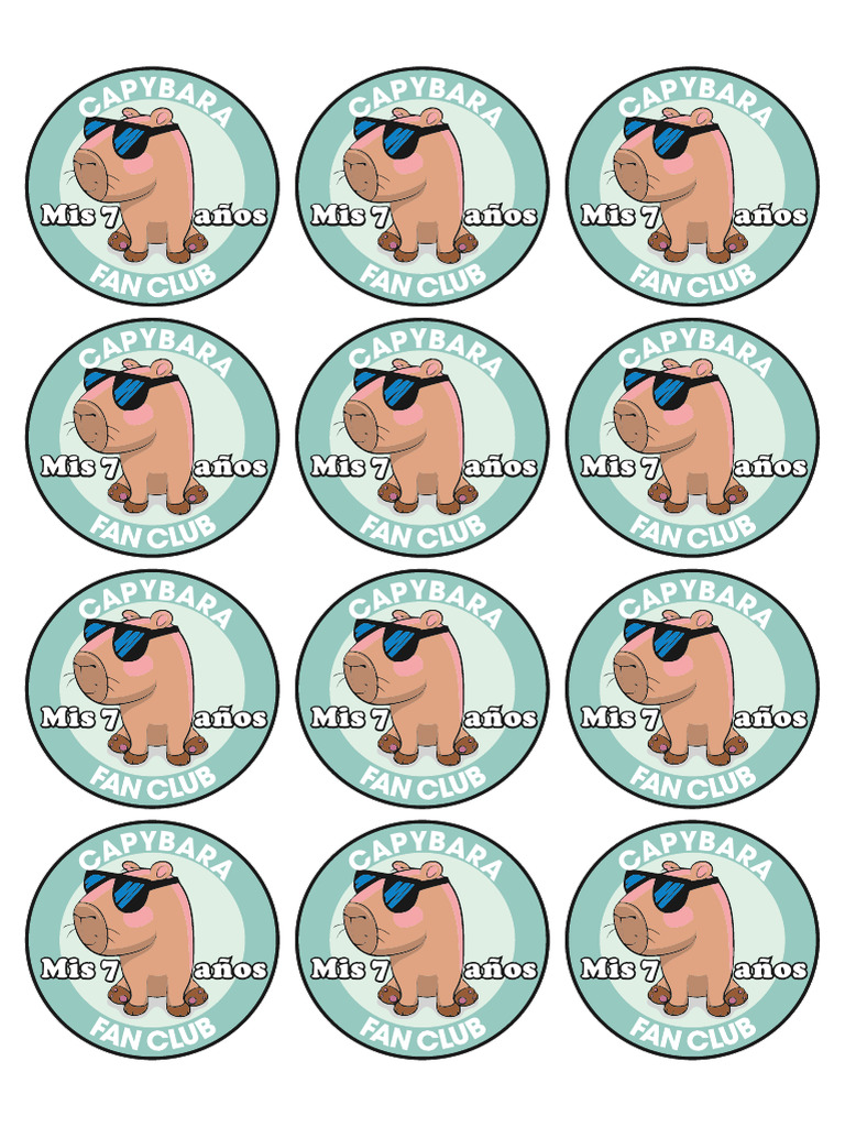 Stickers de Capibara para Imprimir | PDF