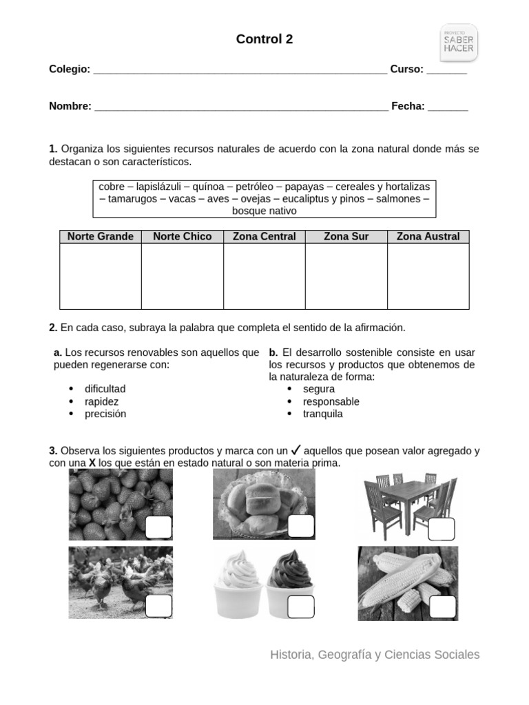 Hist5b U1 Control 2 | PDF | Entorno natural