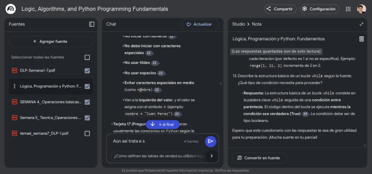 Logic, Algorithms, and Python Programming Fundamentals - NotebookLM ...
