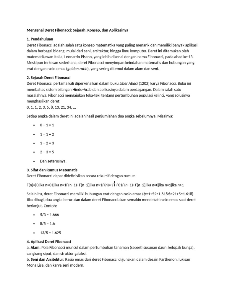 Mengenal Deret Fibonacci | PDF
