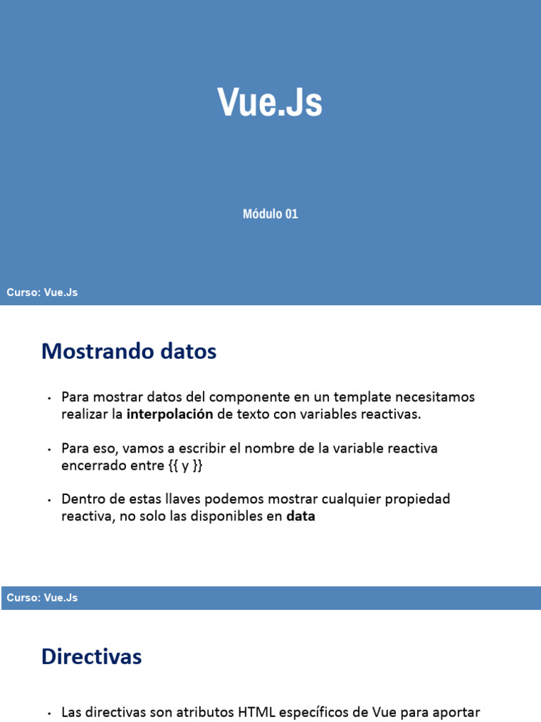 Modulo 1 - vue js | PDF | HTML | Ingeniería de software