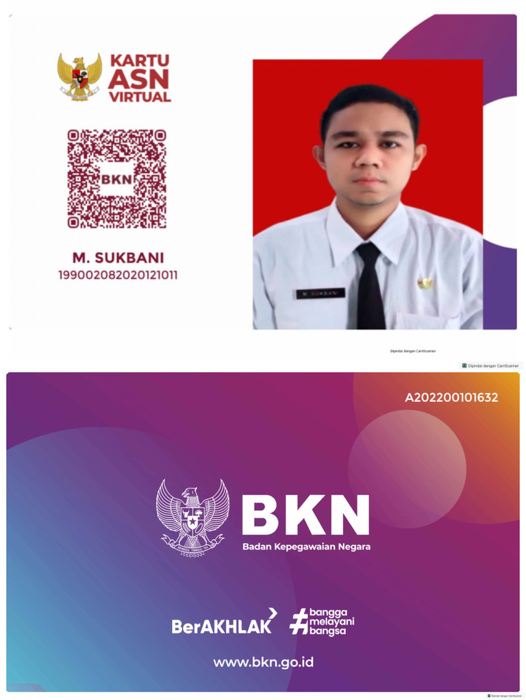 Kartu Asn Virtual 1 2 M.sukbani | PDF