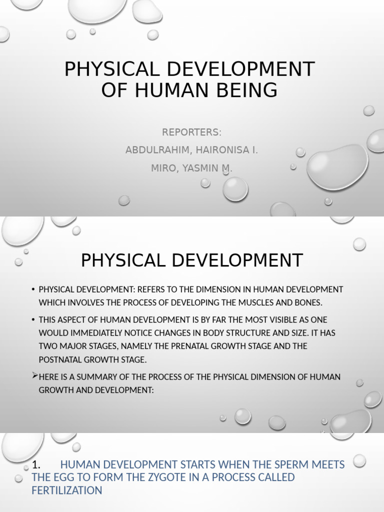 Physical Development of Human Being - 013725 | PDF | Embryo ...