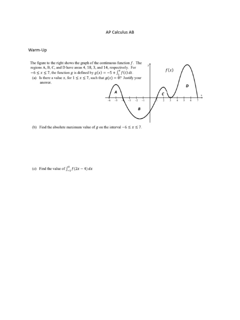 AP Calculus AB Test Review: Riemann Sums | PDF | Area | Mathematical ...