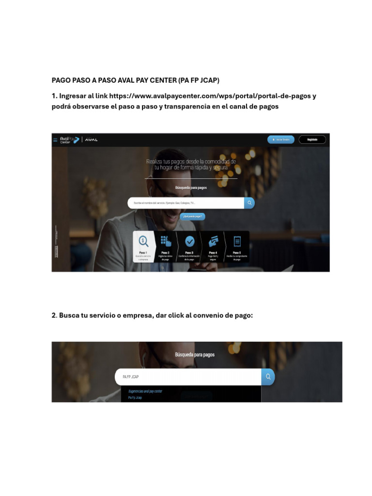 Instructivo Aval Pay Center (Pa FP Jcap) | PDF