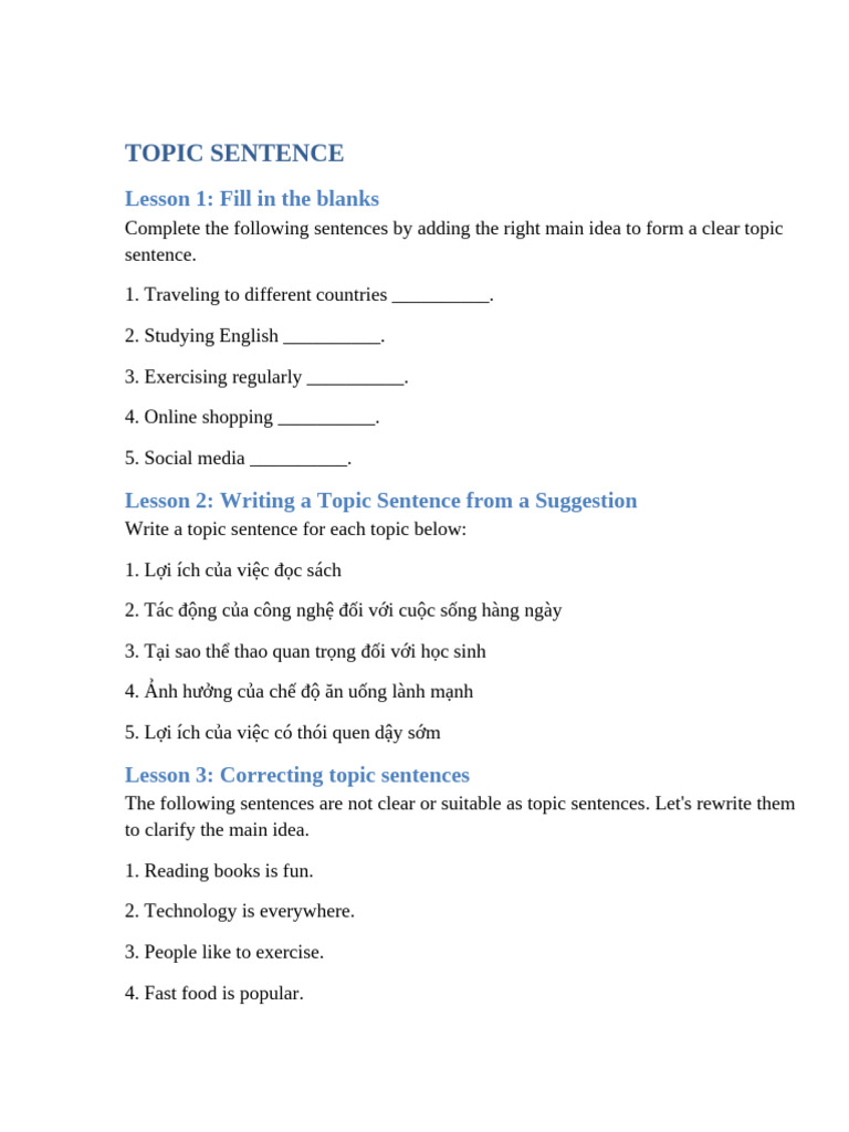 Bai_Tap_Topic_Sentence | PDF