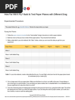 Paper Airplane Experiment Guide | PDF | Experiment | Chart