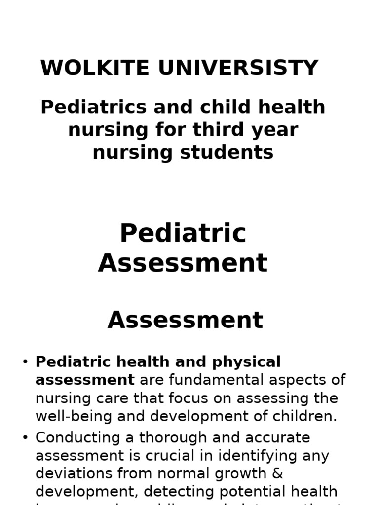 Pediatric Nursing Assessment Guide | PDF | Neurology | Caregiver