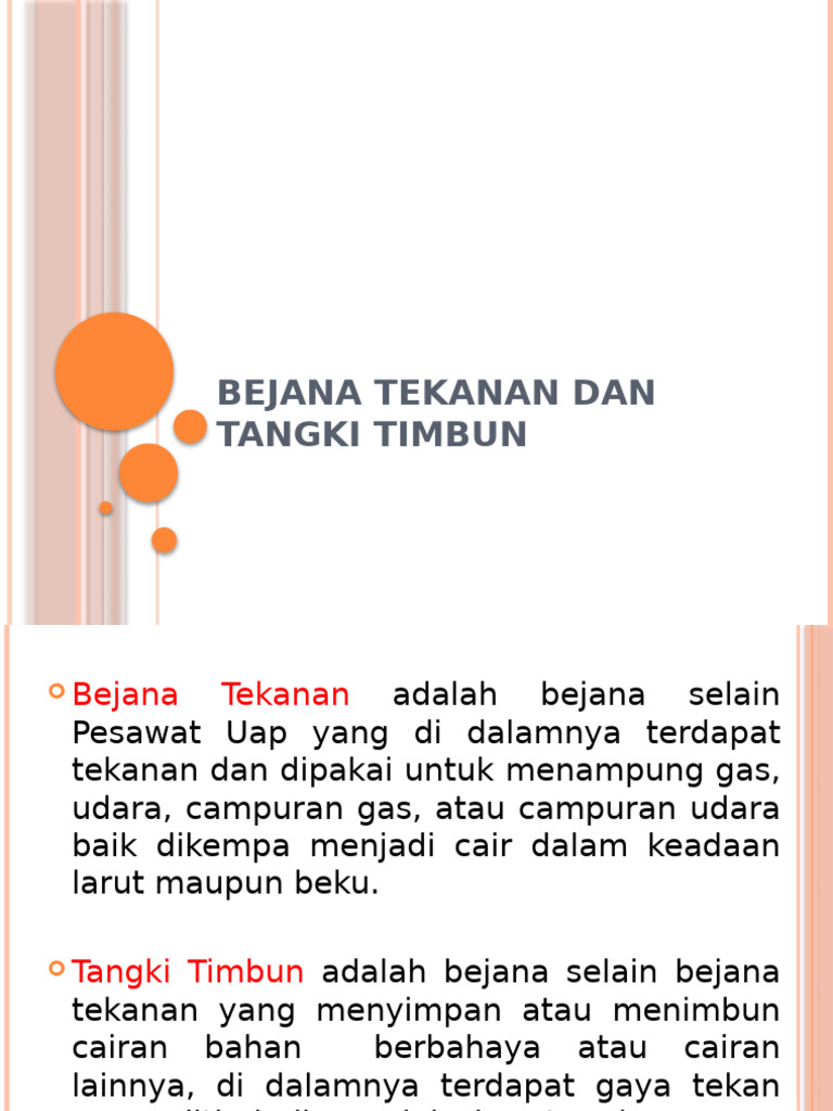 K3 Bejana Tekanan dan Tangki Timbun | PDF