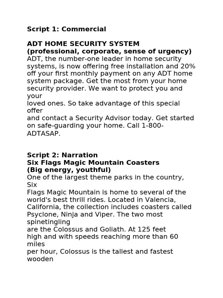 Voiceover Scripts | PDF