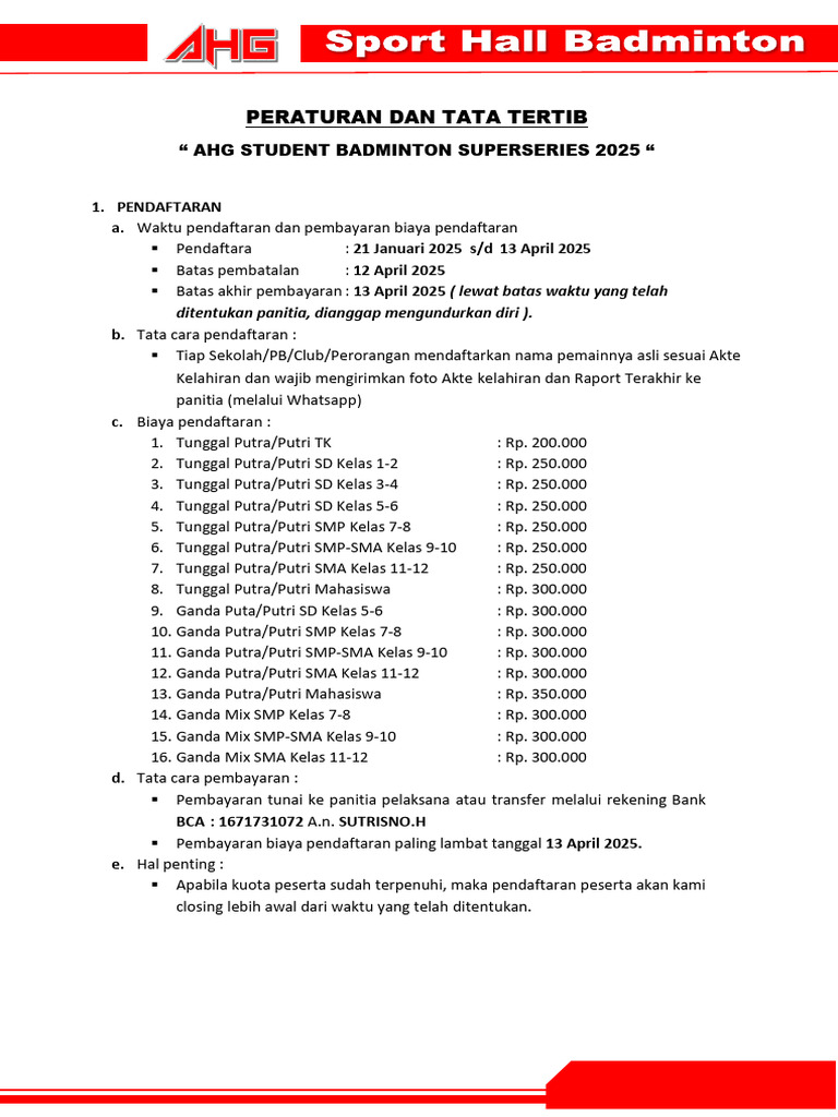 Tata Tertib Pertandingan | PDF