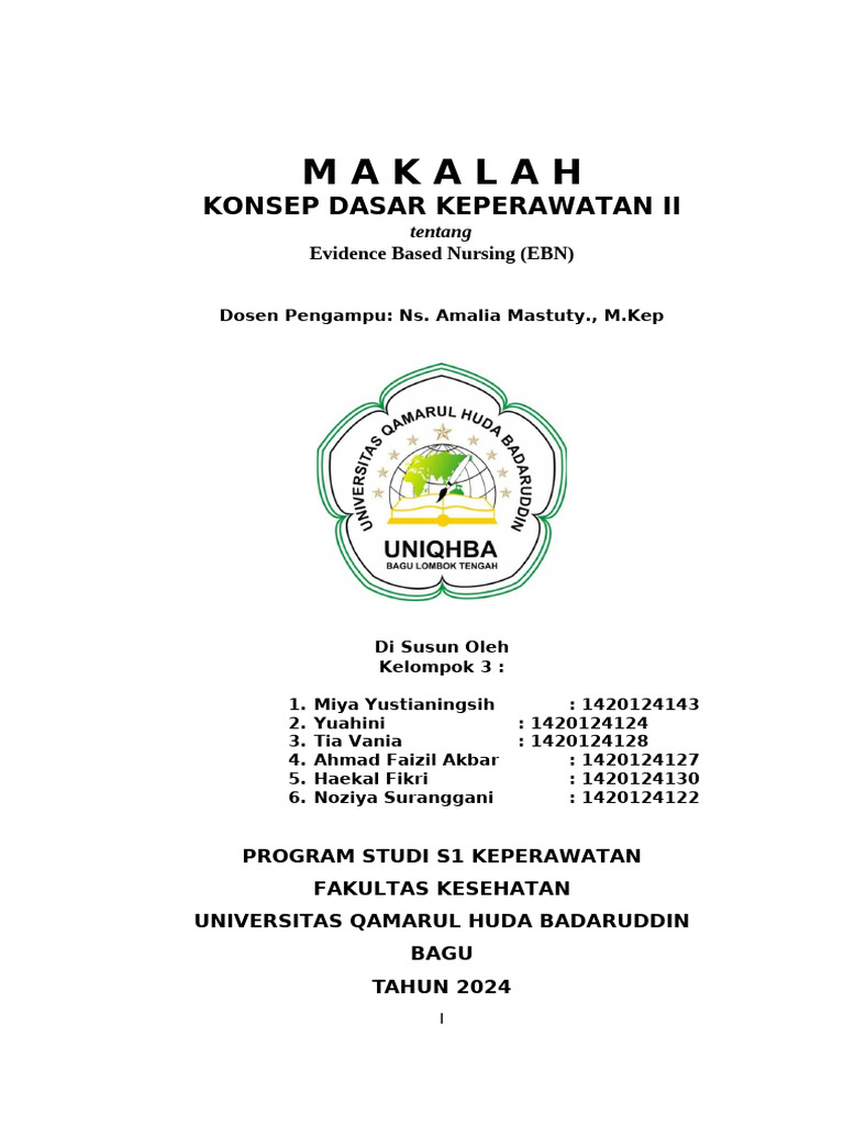 Makalah EVIDENCE BASED NURSING (EBN) | PDF