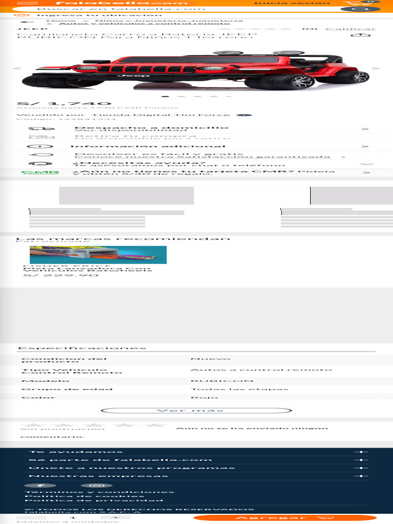 Camioneta Carro A Batería JEEP RUBICON para Niños TTerreno JEEP | PDF