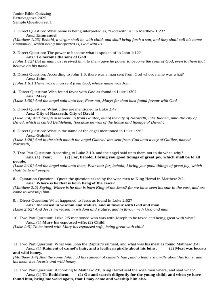 JBQ Sample Question Set 2025 Edited | PDF | New Testament Content ...